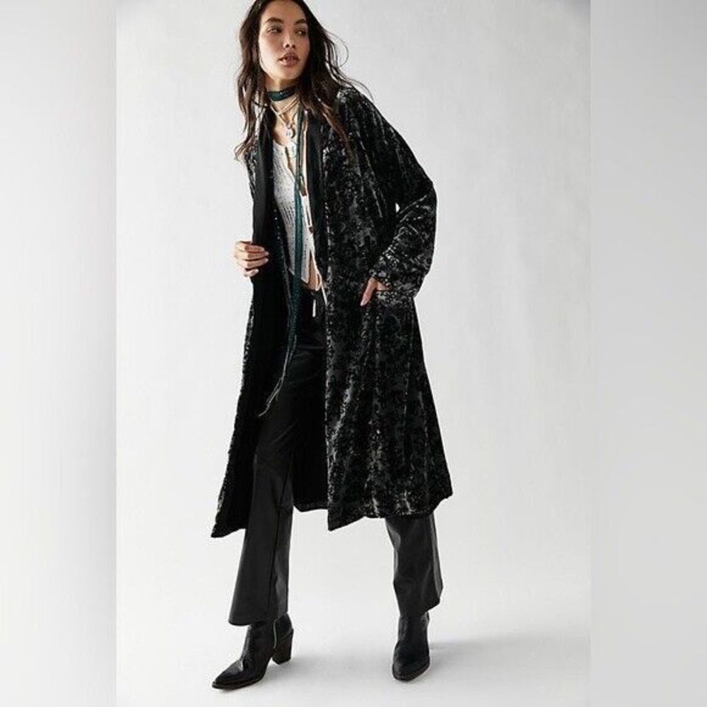 New Free People Velvet Wild Nights Duster Size Medium - Gem